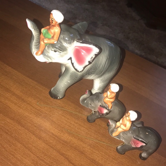 Accents | Vintage Set Indian Man Boy Riding Elephant Figures | Poshmark